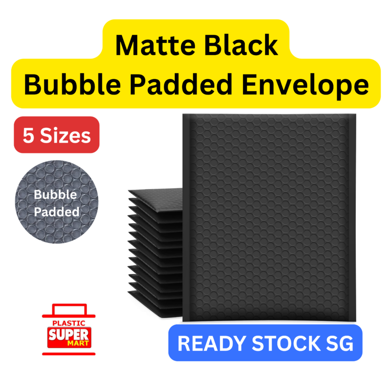 Matte Black Bubble Padded Envelope Bag : Plasticsupermart