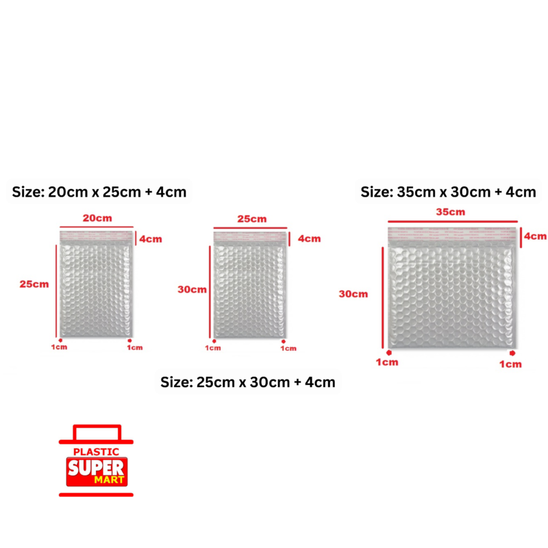 Metallic Sliver Bubble Padded Envelopes : Plasticsupermart