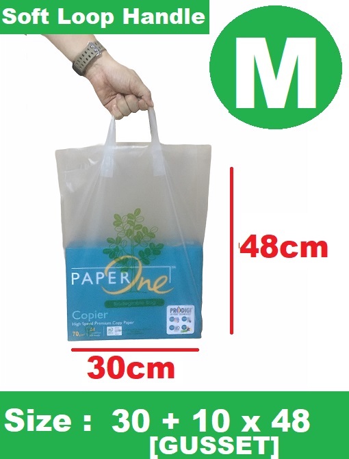 Soft Loop Handle Bio Degradable Plastic Bag : Plasticsupermart Singapore