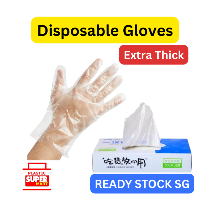 Disposable Plastic PE Gloves : Plasticsupermart