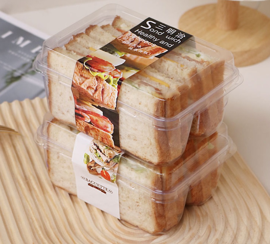 Transparent Sandwich Hinged Tray Container with Lid : Plasticsupermart