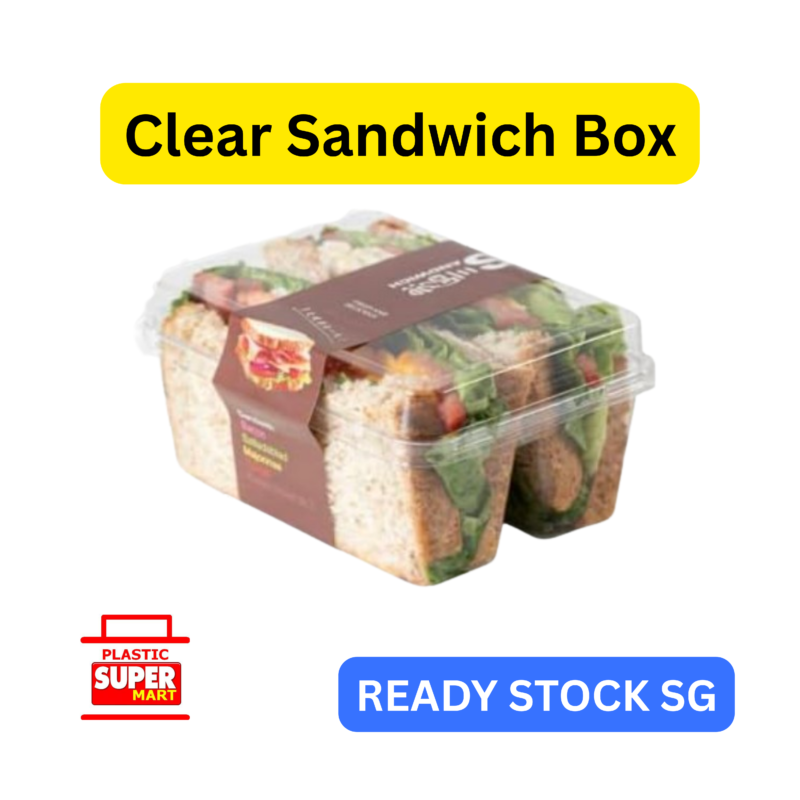 Transparent Sandwich Hinged Tray Container with Lid : Plasticsupermart